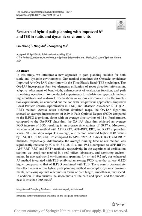 Research Of Hybrid Path Planning With Improved A And Teb In Static And