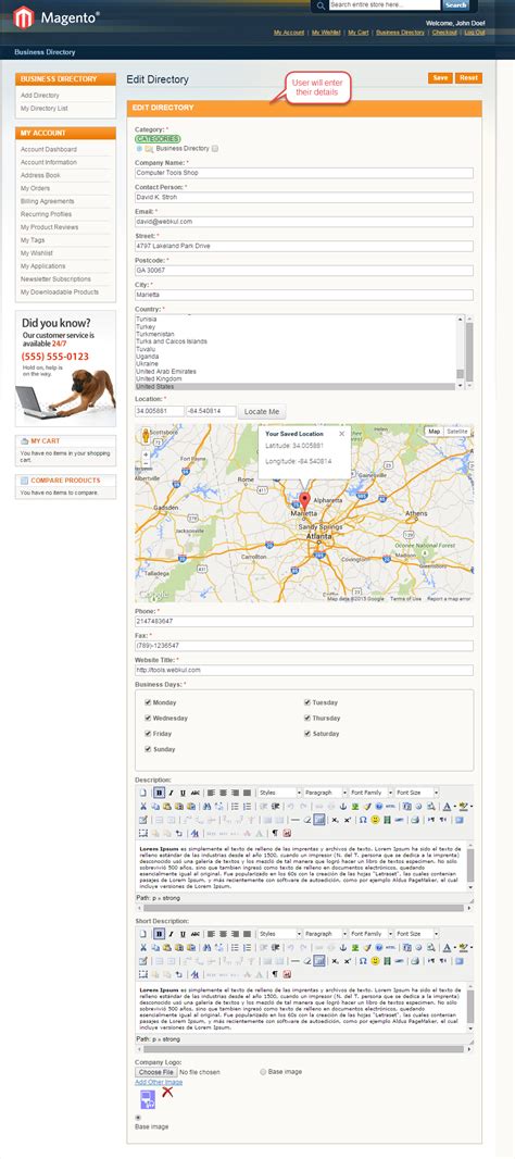 Magento Business Directory