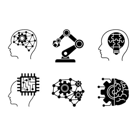 Premium Vector Black Set Of Artificial Intelligence Icons