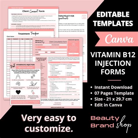 Vitamin B12 Injection Forms Vitamin B12 Injection Consent Form B12