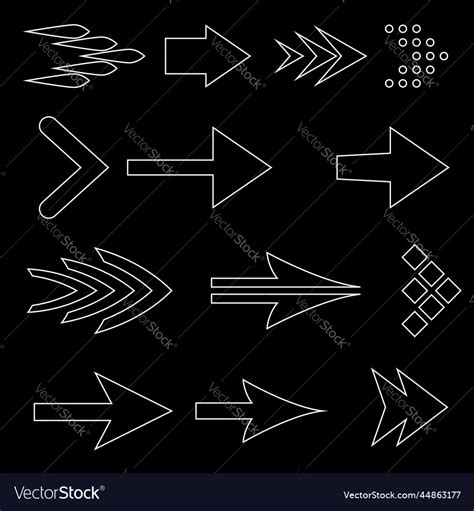 Arrow Set Royalty Free Vector Image VectorStock