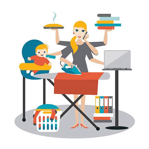 Top 60 Busy Mom Clip Art Vector Graphics And Illustrations Istock