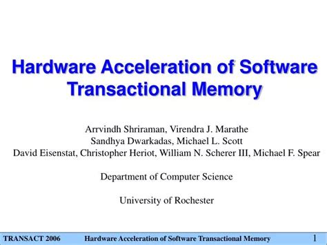 Ppt Hardware Acceleration Of Software Transactional Memory Powerpoint Presentation Id5660559