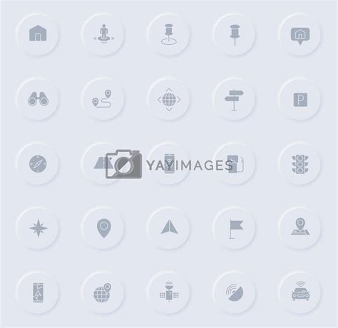 Navigation Gray Vector Icons On Round Rubber Buttons Navigation Icon Set For Web Mobile Apps