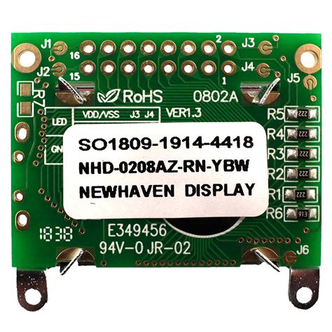 2x8 Character Lcd Stn Yellowgreen Display With No Backlight