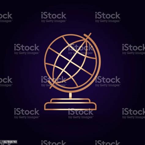 Icône De Globe Dor Illustration Vectorielle Disolement Sur Un Fond Bleu
