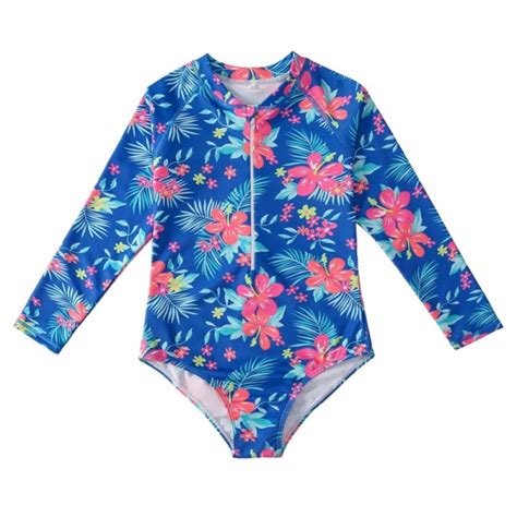Gyratedream Girls One Piece Swimsuits Hawaiian Ruffle Swimwear Beach