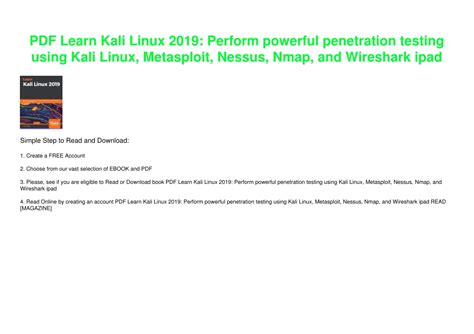 ppt pdf learn kali linux 2019 perform powerful penetration testing