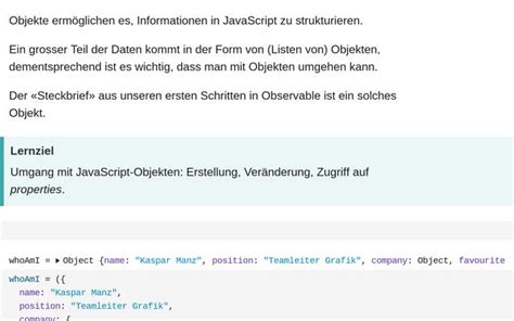 Objects Übung Cas Datenvisualisierung Observable