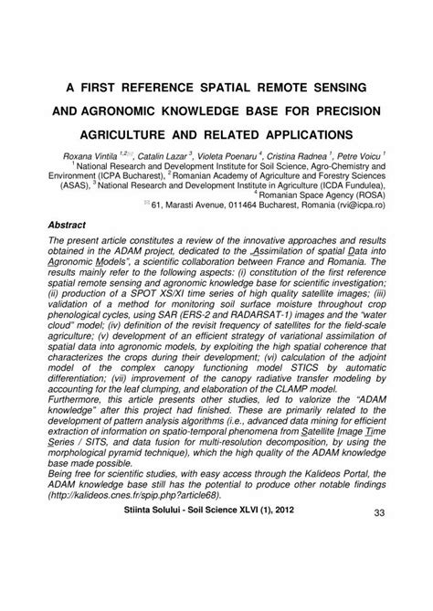 pdf a first reference spatial remote sensing and … · model of the