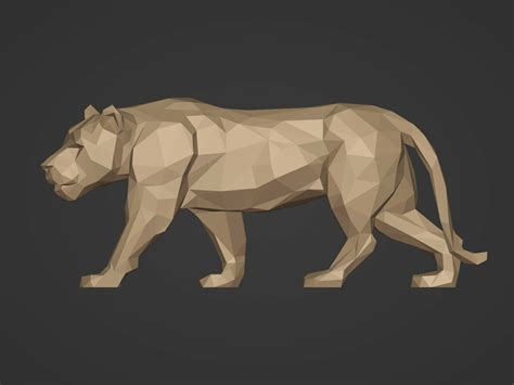 Файл 3d Фигурка тигра Lowpoly 🐉・Модель для загрузки и 3d печати・cults