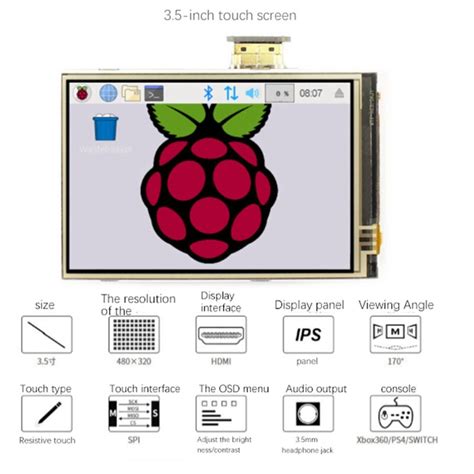 3 5 Inch Contact Screen For Raspberry Pi 480x320 H Grandado