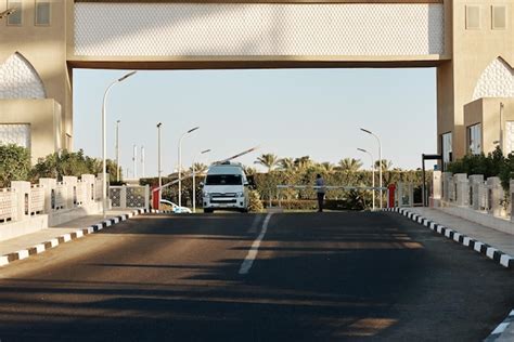Premium Photo Checkpoint With Security And Automatic Barrier On