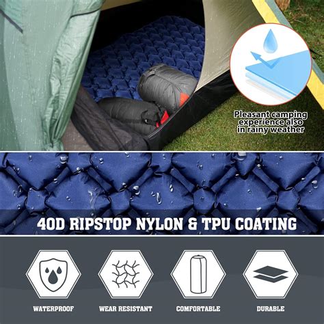 Buy Hikenture Ultralight Sleeping Mat Camping Mat Pad Lightweight Compact Inflatable Roll