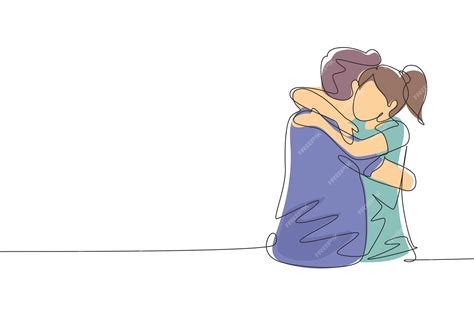 단일 연속 라인 드로잉 소녀는 소년을 안고 미소 짓고 행복한 남자가 여자를 안고 안고 커플 데이트 캐릭터 행복한 가족 개념 1 라인 드로잉 그래픽 디자인 터 일러스트레이션