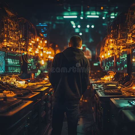 Hacker In Hoodie Cyber Security Threat And Digital Intrusion Digital Security Concept Stock