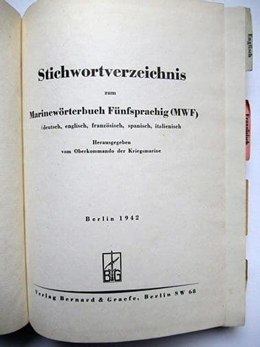 rare original 1942 two volume naval dictionary in five languages od43