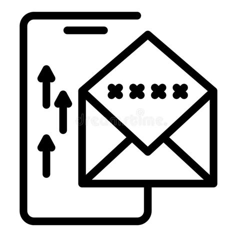 Web Mail Safe Authentication Icon Outline Style Stock Vector