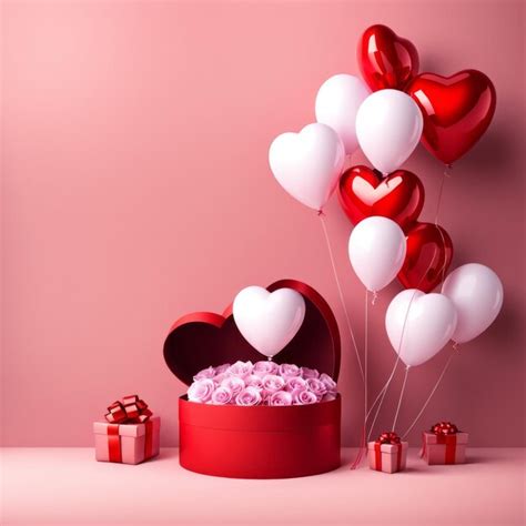Premium Photo Happy Valentines Day Decoration With Opened T Box