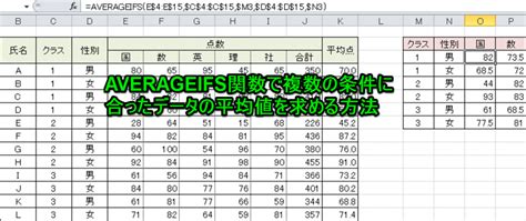 AVERAGEIFS関数で複数の条件に合ったデータの平均値を求める方法 Excelを制する者は人生を制す No Excel No Life