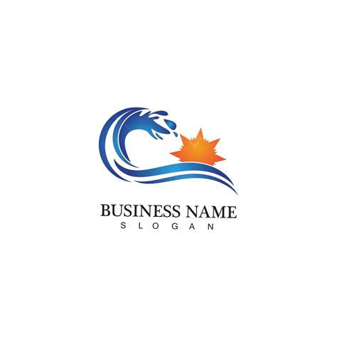 Iconic Vector Design Logo Of Sunwater Wave Illustration Vector Sea