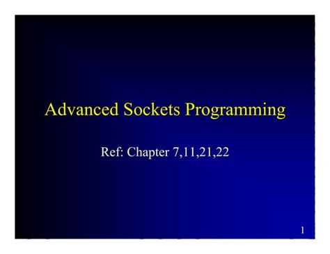 Advanced Sockets Programming Pdf