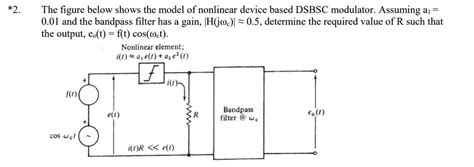 Solved The Figure Below Shows The Model Of A Nonlinear Device Based Dsbsc Modulator Assuming