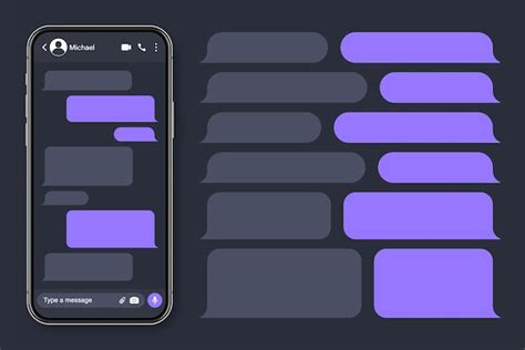 Premium Vector Realistic Smartphone With Messaging App Blank Sms Text