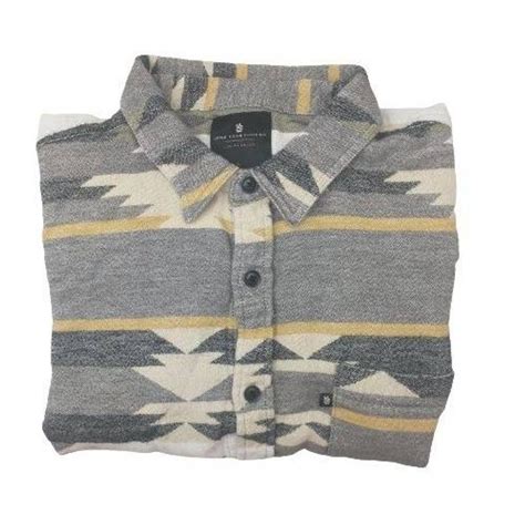 Junk Food Junk Food Mens Large Grey Aztec Tribal Print Button Shirt