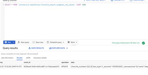 Firebase Bigquery Export Array Type No Rows Results · Issue 359