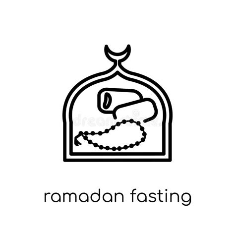 Ramadan Month Icon Trendy Modern Flat Linear Vector Ramadan Mon Stock