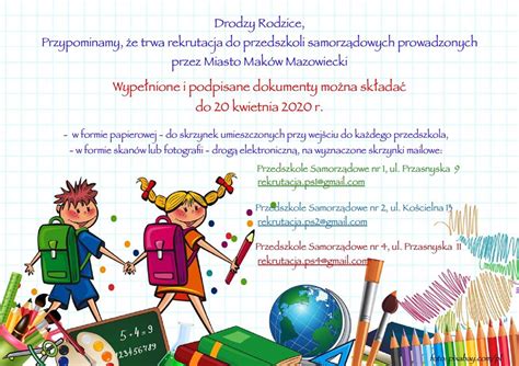 Trwa rekrutacja do przedszkoli samorządowych makowonline pl