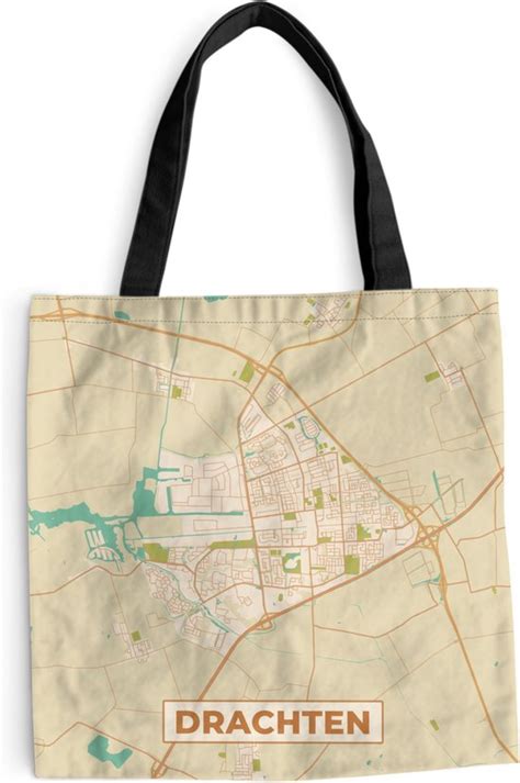 Muchowow Schoudertas Strandtas Big Shopper Boodschappentas Kaart Drachten Bol