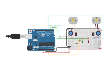 Circuit Design Projet Arduino Voiture Tinkercad