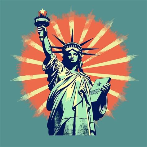 Estátua Da Liberdade Vetor Premium