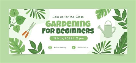 원예 및 재배 소셜 미디어 표지 템플릿 무료 벡터