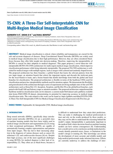 Pdf Ts Cnn A Three Tier Self Interpretable Cnn For Multi Region