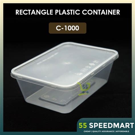 𝟱𝟱𝗦𝗣𝗘𝗘𝗗𝗠𝗔𝗥𝗧 C1000 1000ml Rectangular Container With Lid [ ±10sets