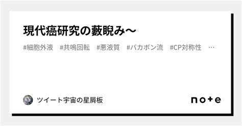 ⚠️⚠️⚠️⚠️⚠️⚠️現代癌研究の藪睨み🤣〜｜ツイート宇宙の星屑板