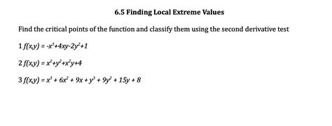 Solved 65 Finding Local Extreme Values Find The Critical