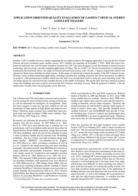 Pdf Application Oriented Quality Evaluation Of Gaofen 7 Optical Stereo Satellite Imagery