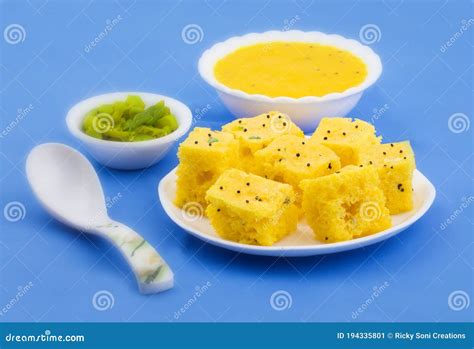 Indian Traditional Street Food Khaman Dhokla Stock Image Image Of