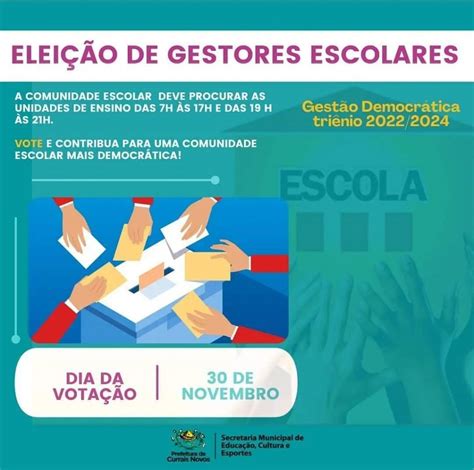 Rede Municipal De Ensino TerÁ Nesta TerÇa 30 EleiÇÃo Para Gestores