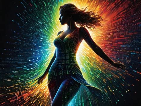 Premium Photo Colorful Binary Girl