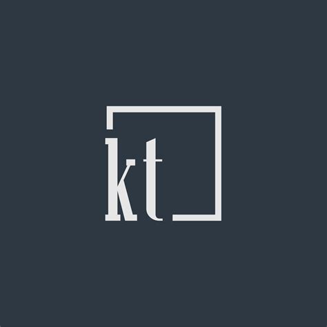 Kt Initial Monogram Logo With Rectangle Style Dsign 13102290 Vector Art At Vecteezy