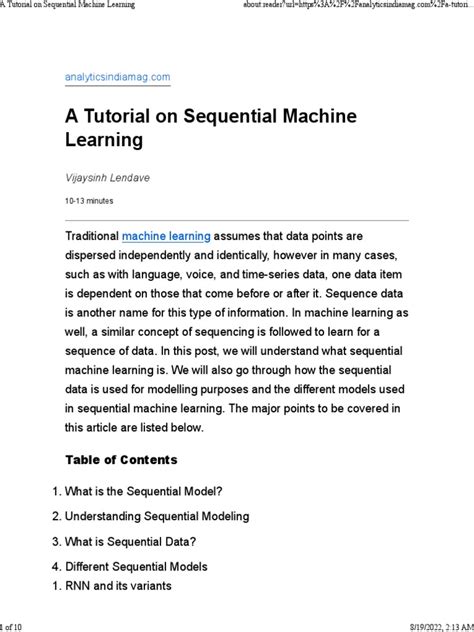A Tutorial On Sequential Machine Learning Pdf Machine Learning