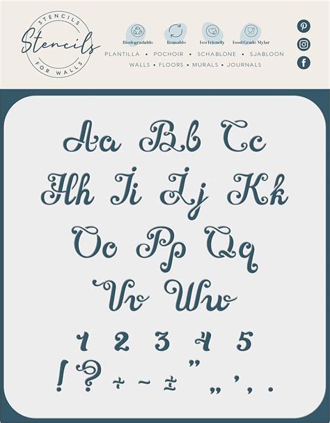 Cursive Letter Alphabet Stencil H Templates Mixed Media Andcrafts