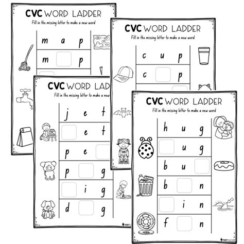 CVC Word Ladder STATE FONTS Top Teacher