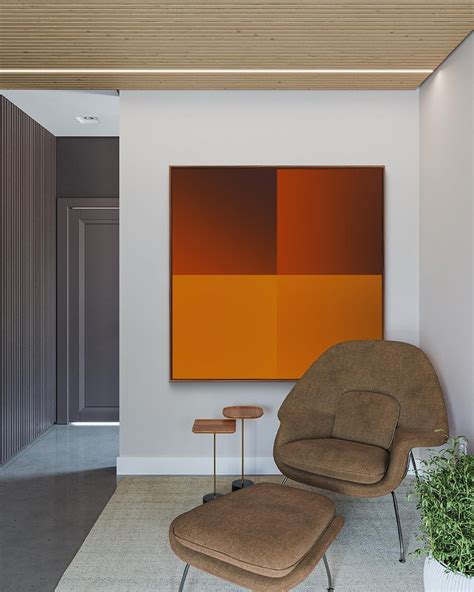 Quadro Degradê Geometrico Marrom Canvas Moldura 100x100 Elo7