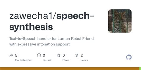 GitHub Zawecha Speech Synthesis Text To Speech Handler For Lumen Robot Friend With